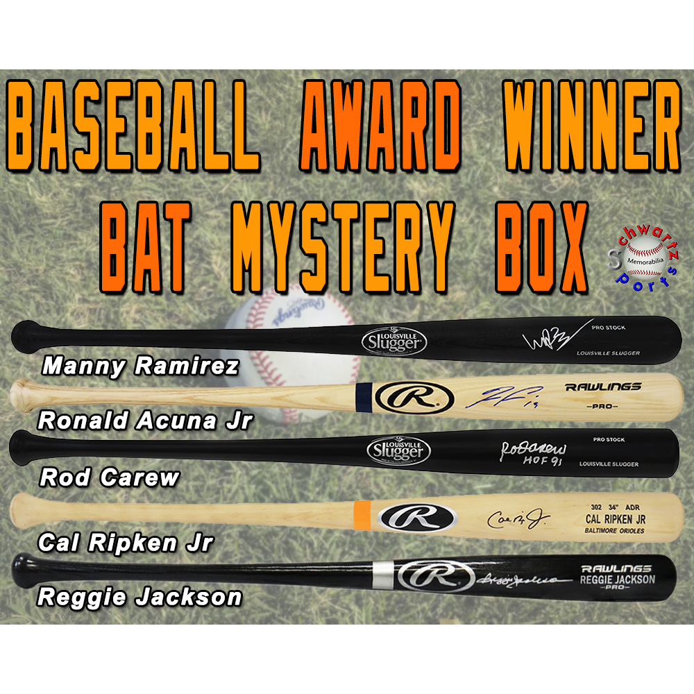 Schwartz Sports Baseball Award Winner Signed Full Size Bat Mystery Box ...