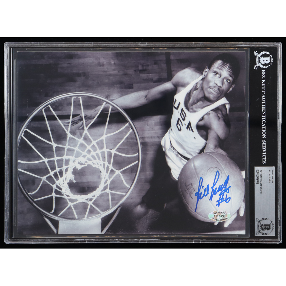 Bill Russell Signed USF College 8x10 Photo Inscribed "#6" (Beckett ...
