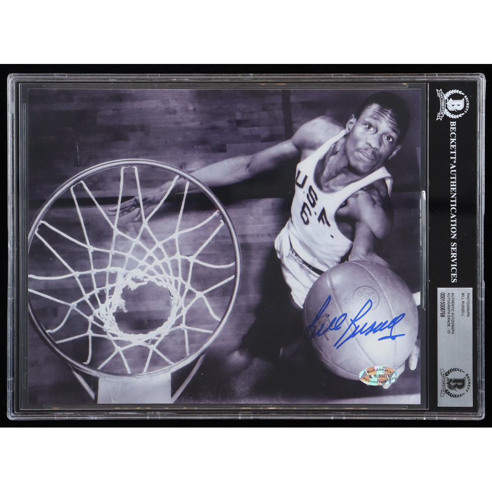 Bill Russell Signed USF College 8x10 Photo (Beckett Encapsulated ...