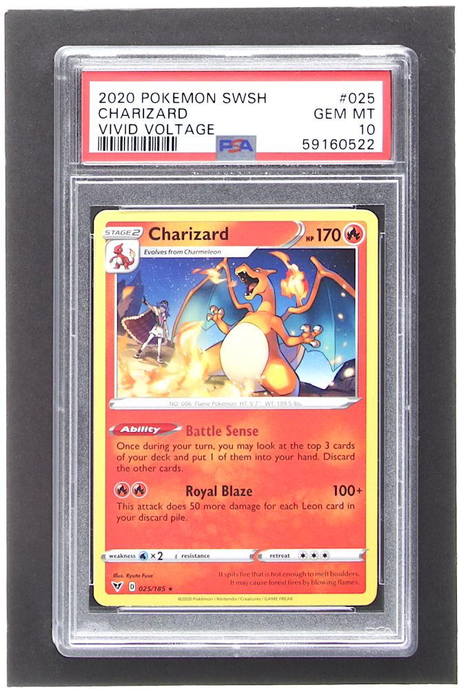 Charizard 2020 Pokemon Sword and Shield Vivid Voltage #25 (PSA 10 ...