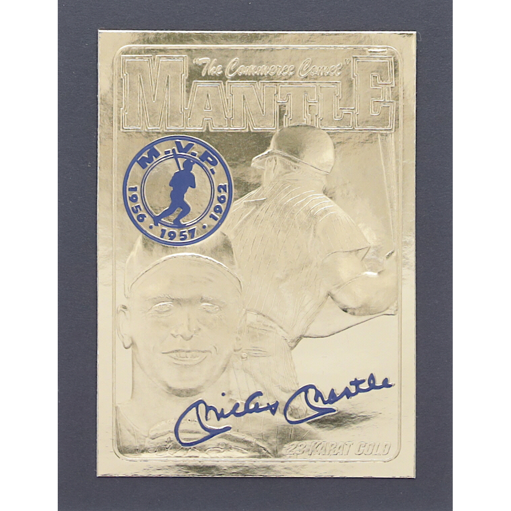 Mickey Mantle 1996 Bleachers MVP Black Signature 23Kt Gold Card ...