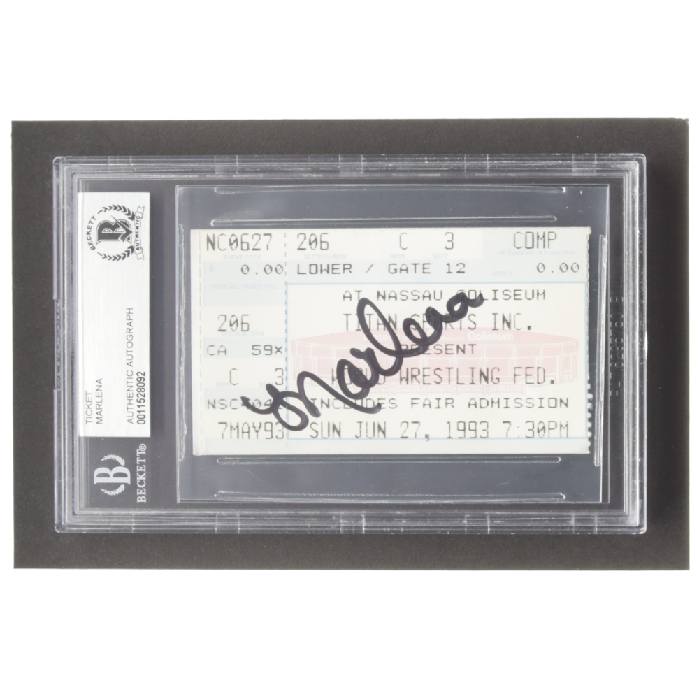 Marlena Signed 1993 WWF Ticket Stub (BGS) | Pristine Auction