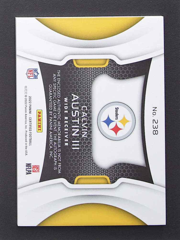 Calvin Austin III 2022 Certified #238 JSY AU #380/399 RC | Pristine Auction