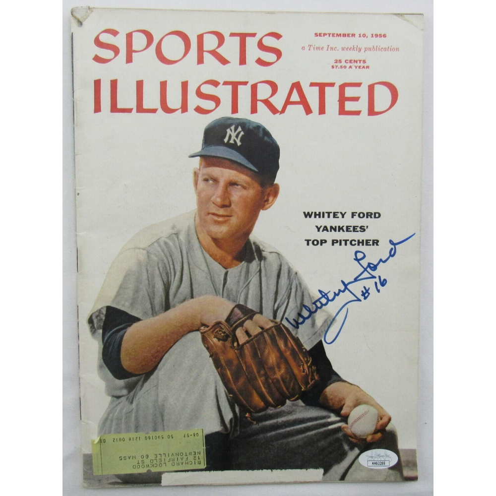 Whitey Ford Signed 1956 Sports Illustrated Magazine (JSA) | Pristine ...