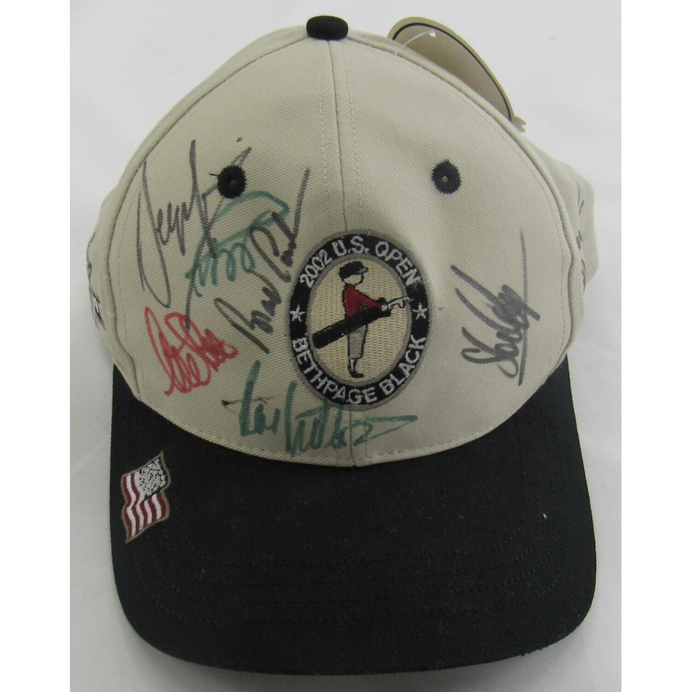 2002 US Open Hat Signed by (6) With Sergio Garcia, Paul Azinger, Hal ...