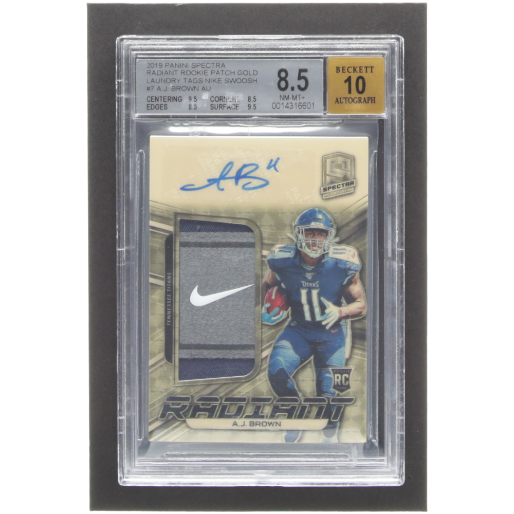 A.J. Brown 2019 Panini Spectra Radiant Rookie Patch Signatures Gold ...