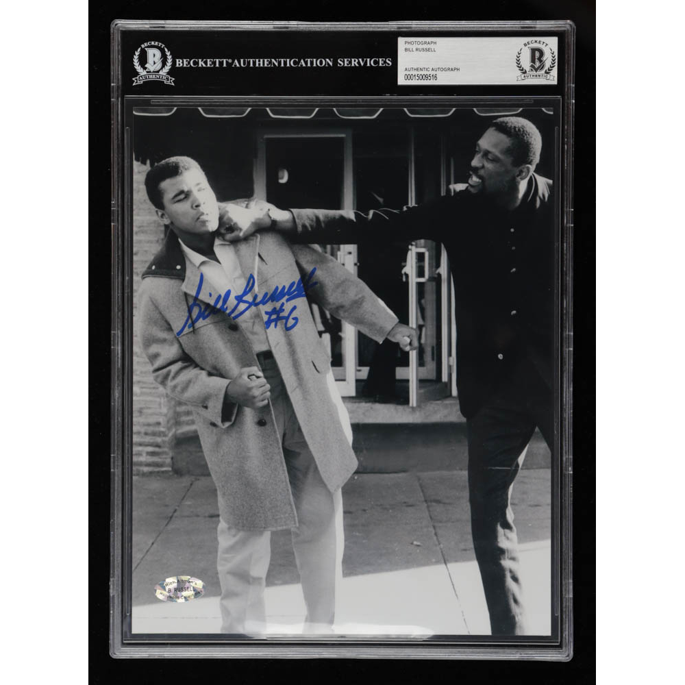 Bill Russell Signed Celtics 8x10 Photo with Muhammad Ali Inscribed "#6 ...
