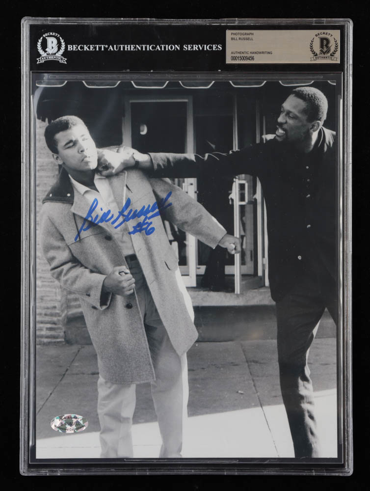 Bill Russell Signed Celtics 8x10 Photo with Muhammad Ali Inscribed "#6 ...