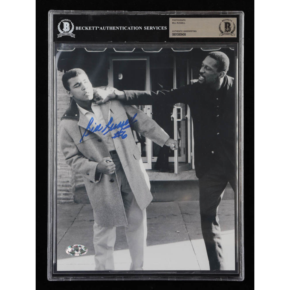 Bill Russell Signed Celtics 8x10 Photo with Muhammad Ali Inscribed "#6 ...