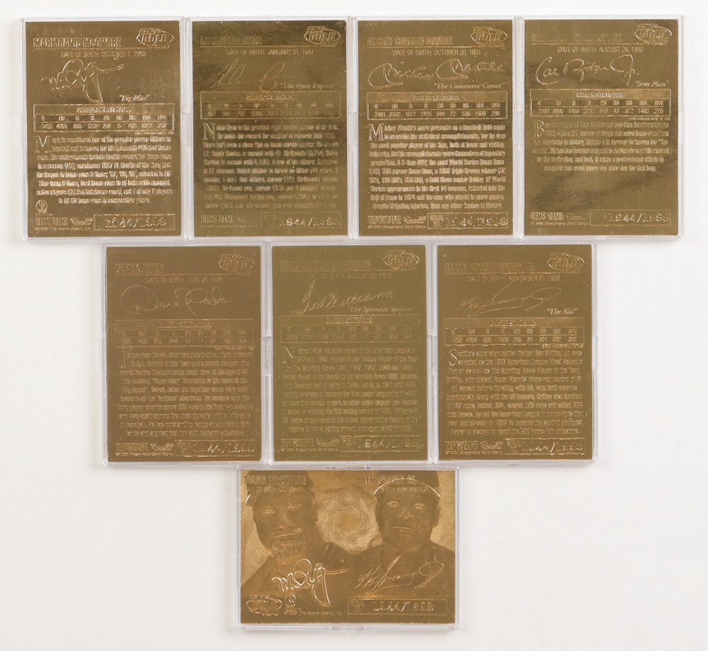 Complete Set of (8) Gems of the Game 23kt Gold Foil Sculpted Baseball ...