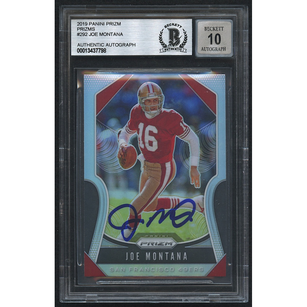 Joe Montana Signed 2019 Panini Prizm #292 Silver Prizm (BGS ...