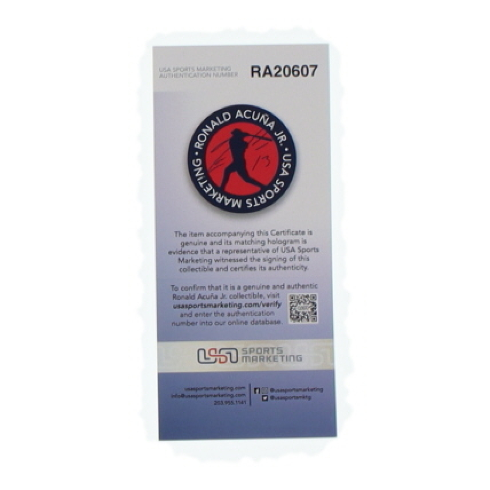 Ronald Acuna Jr. Signed 24kt Gold OML Baseball Inscribed "Acuna Matata ...