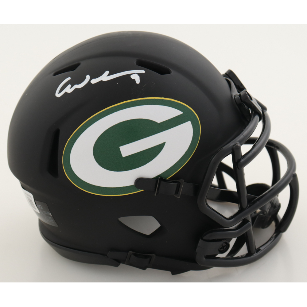 Christian Watson Signed Packers Black Alternate Speed Mini Helmet ...
