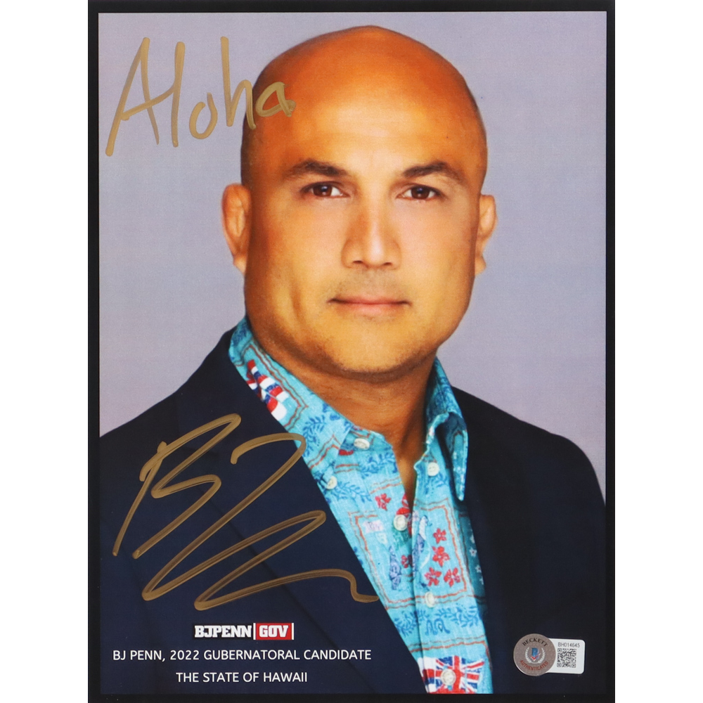 BJ Penn Signed 8x10 Photo Inscribed "Aloha" (Beckett) | Pristine Auction