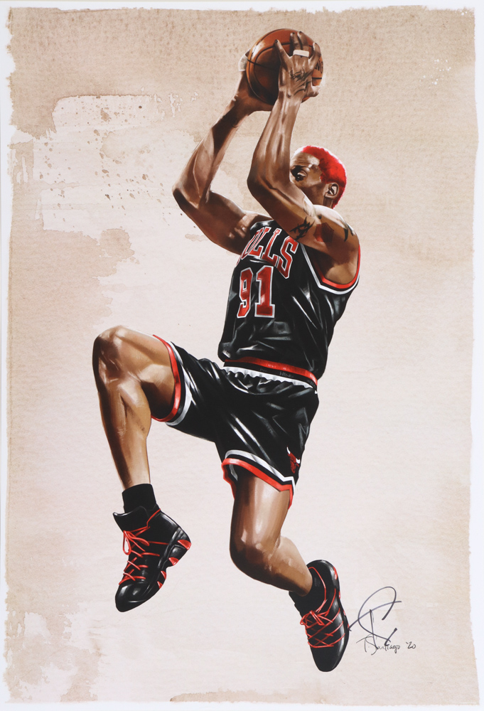 Tony Santiago - Dennis Rodman - Bulls 13x19 Signed Lithograph (PA ...