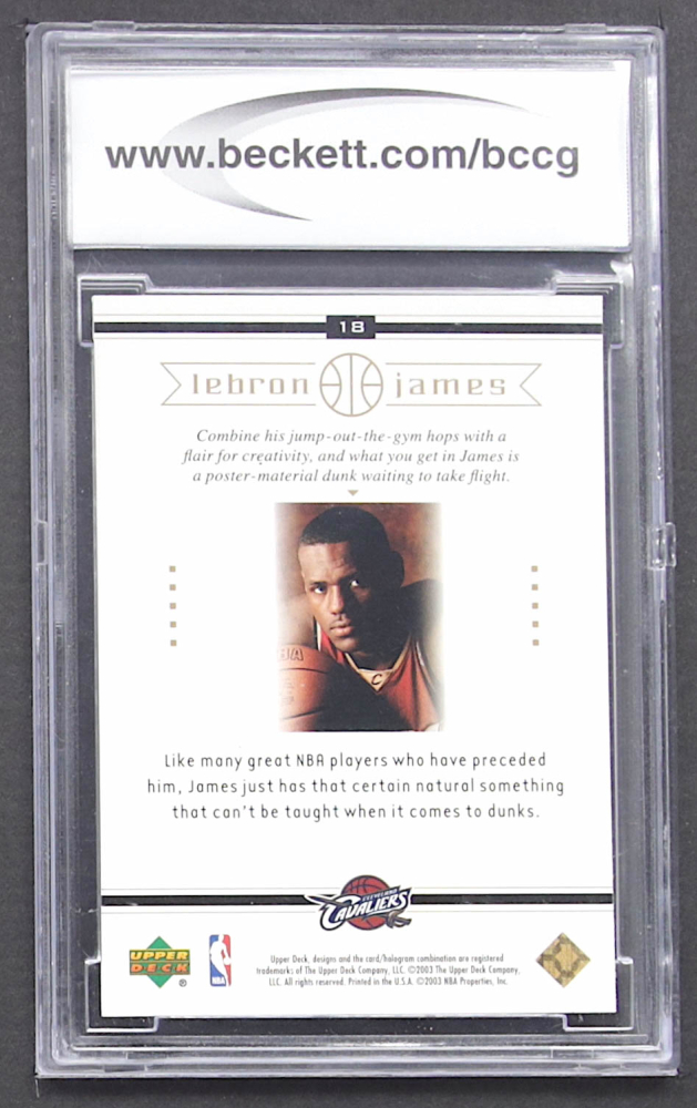 LeBron James 2003 Upper Deck LeBron James Box Set #18 A Natural RC (PSA ...
