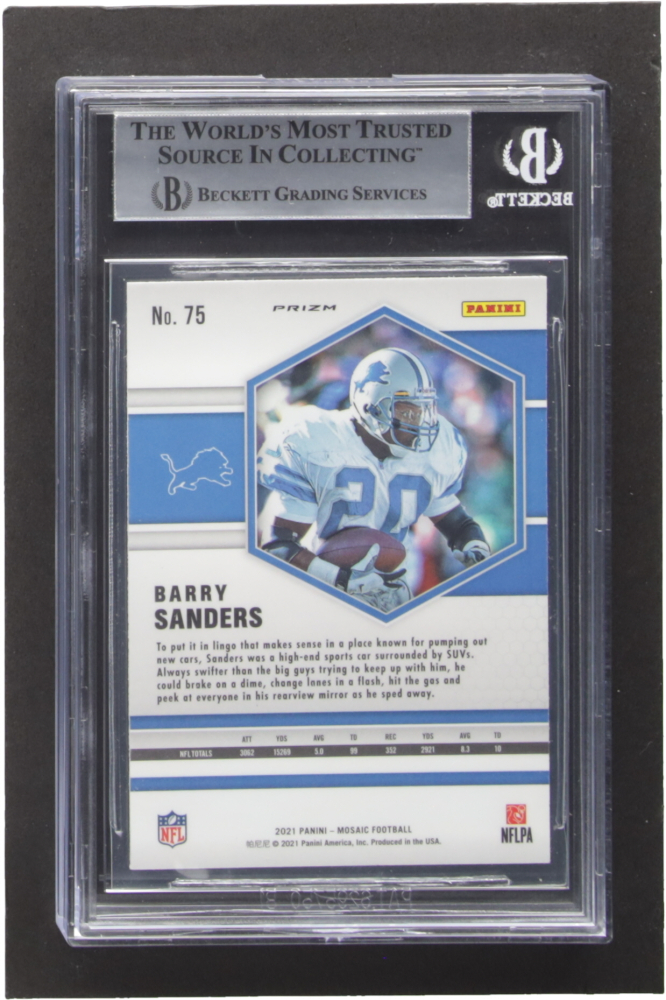 Barry Sanders 2021 Panini Mosaic Mosaic Genesis #75 (BGS 9) | Pristine ...