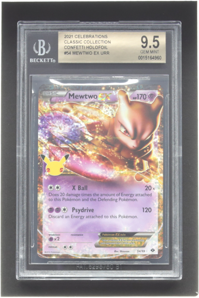 Mewtwo EX 2021 Pokemon Celebrations Confetti #54 URR Holo (BGS 9.5 ...