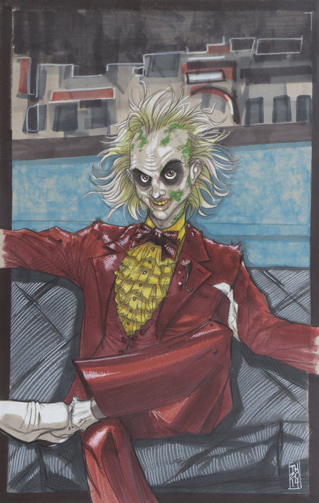 Tom Hodges - Beetlejuice - Signed ORIGINAL 11" x 17" Drawing on Paper ...