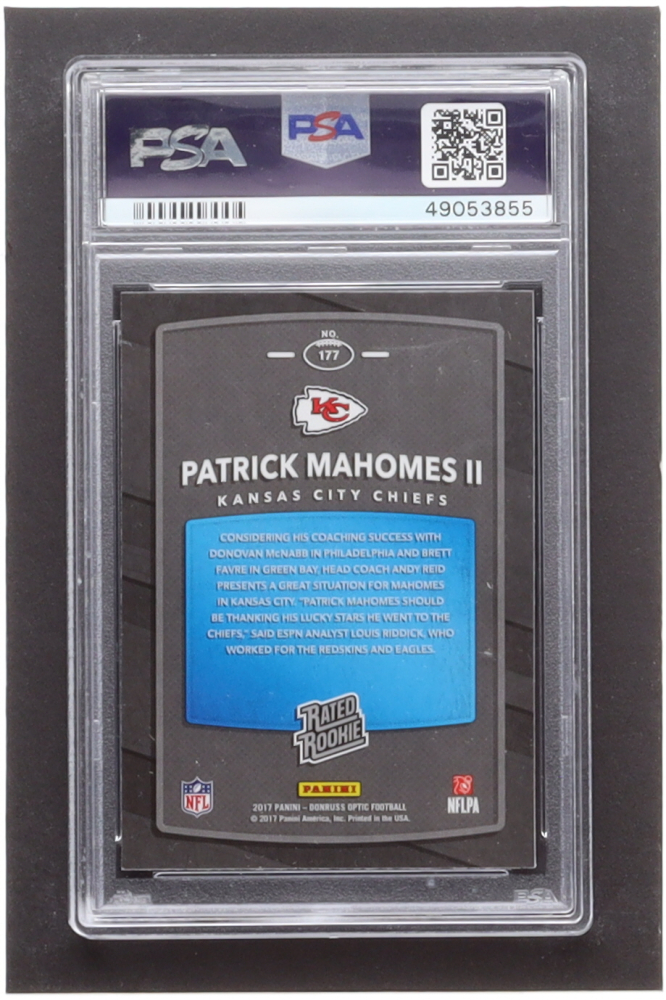 Patrick Mahomes II 2017 Donruss Optic #177 RR RC (PSA 9) | Pristine Auction