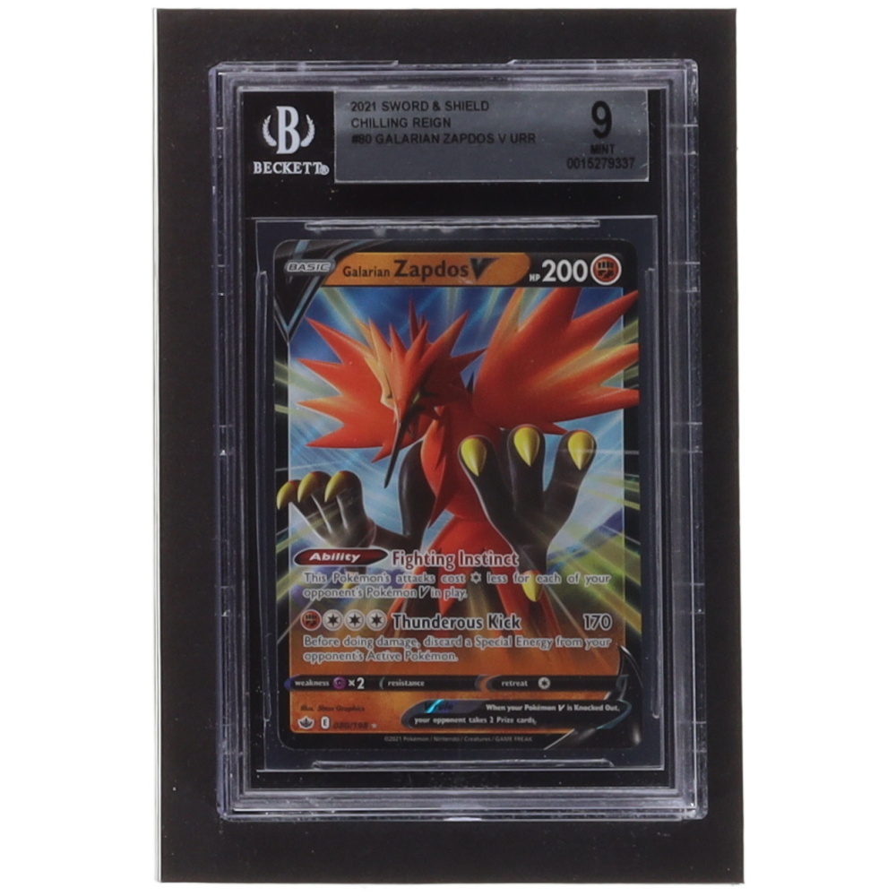 Galarian Zapdos V Pokemon 2021 Chilling Reign #80 (BGS 9) | Pristine Auction