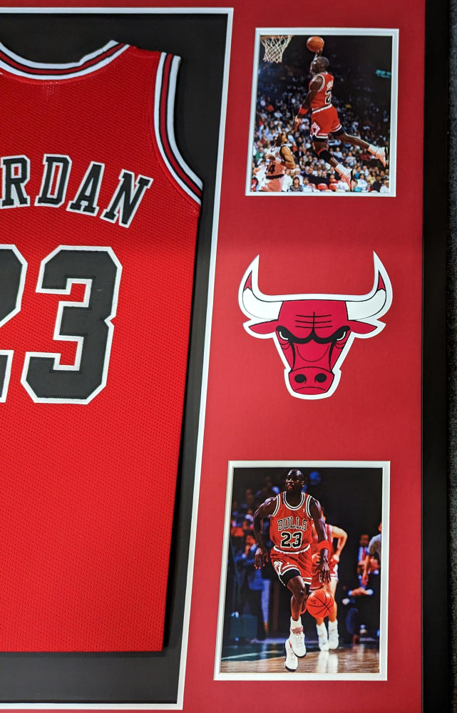 Michael Jordan Unsigned Custom Framed Jersey Display | Pristine Auction