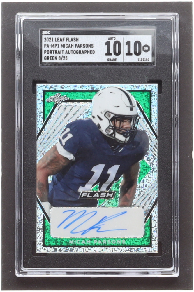 Micah Parsons 2021 Leaf Flash Portrait Autographs Green #PAMP1 RC #8/25 ...