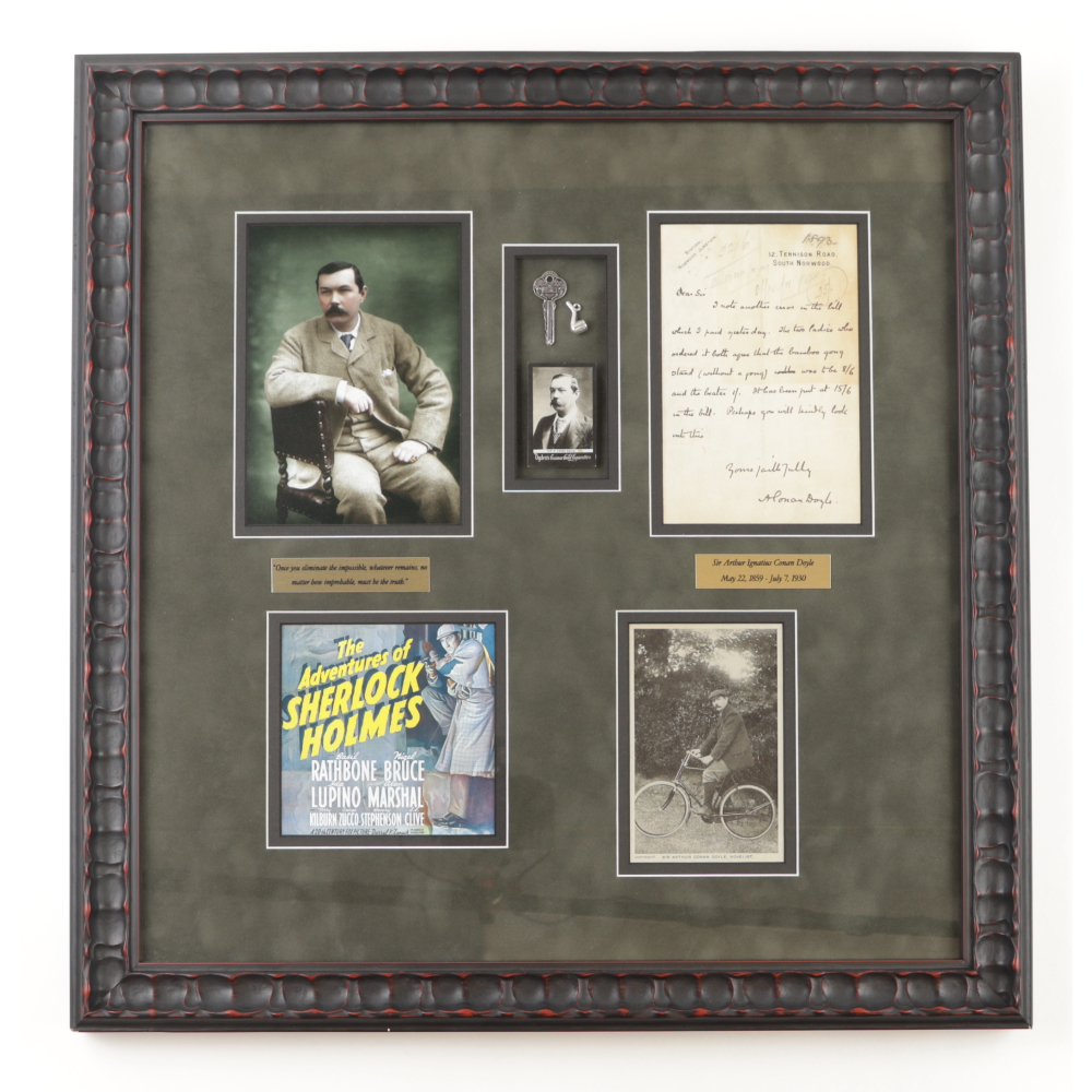 Arthur Conan Doyle Signed Custom Framed Cut Display (JSA) | Pristine ...