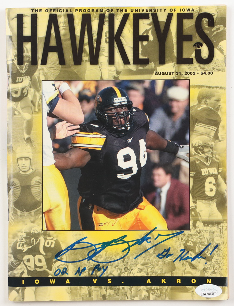 Brad Banks Signed Iowas Hawkeyes Game Program Inscribed "02 AP POY ...