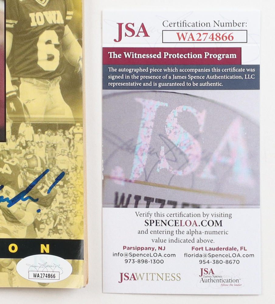 Brad Banks Signed Iowas Hawkeyes Game Program Inscribed "02 AP POY ...
