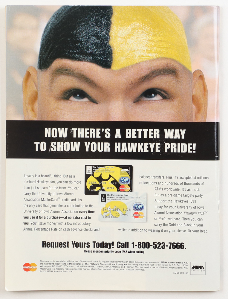 Brad Banks Signed Iowas Hawkeyes Game Program Inscribed "02 AP POY ...