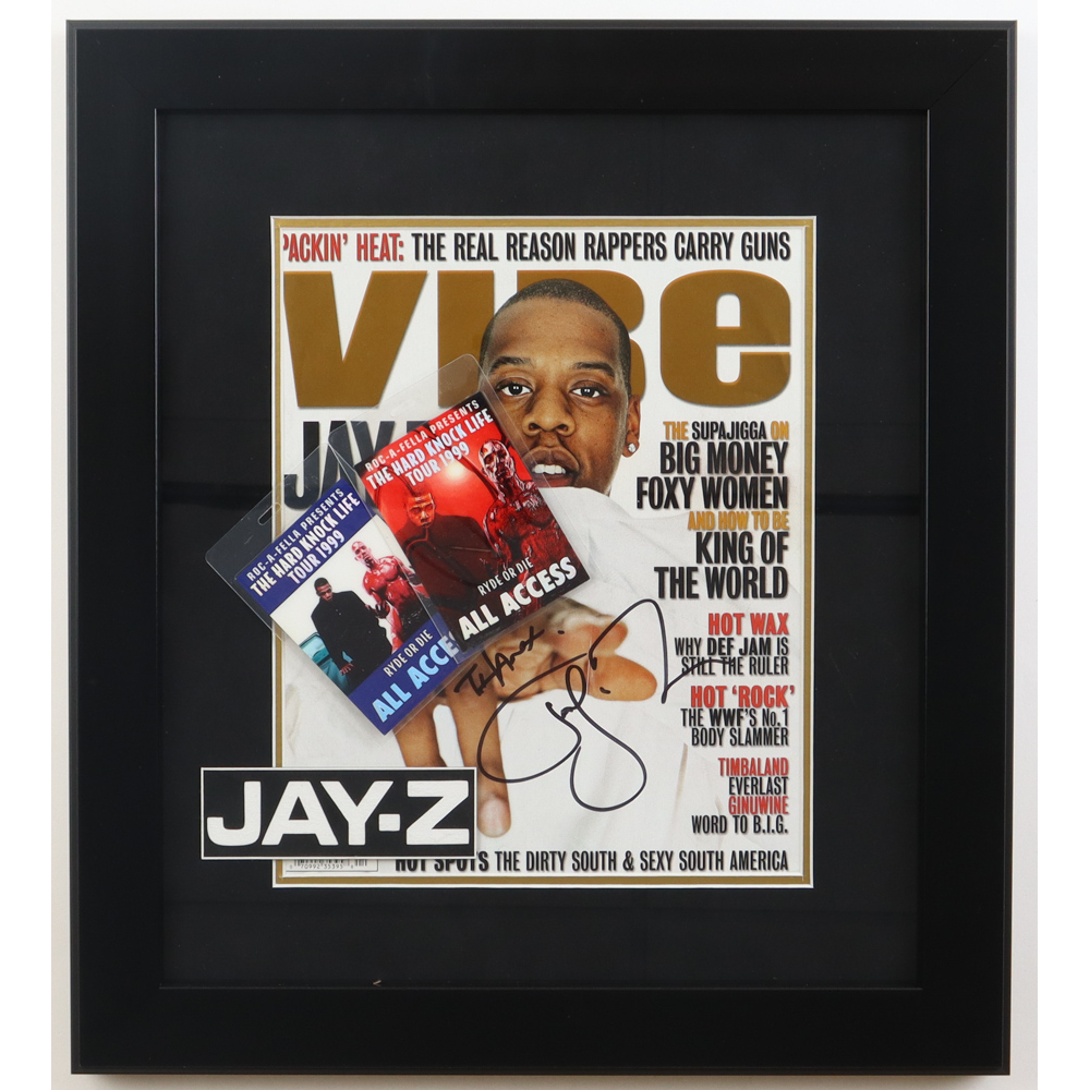 Jay-Z Signed Custom Framed "Vibe" Full Magazine Display (JSA ...