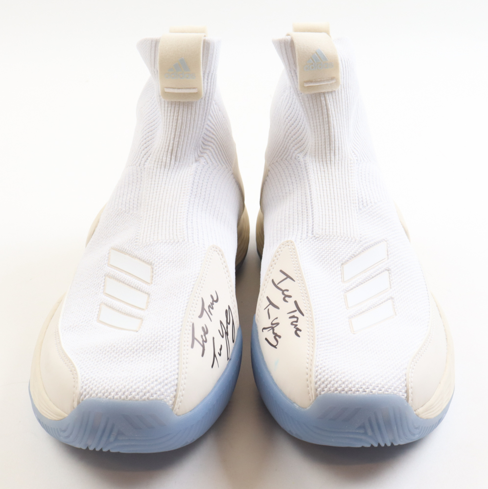 Trae Young Signed Pair of Adidas Basketball Shoes Inscribed "Ice Trae ...