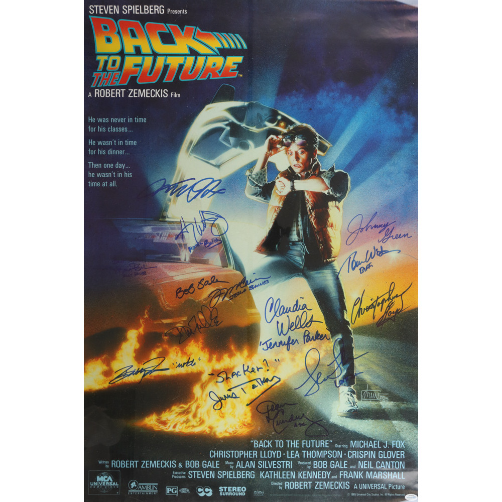 "Back to the Future" 27x39.25 Movie Poster Cast-Signed and Inscribed by (14) with Christopher ...