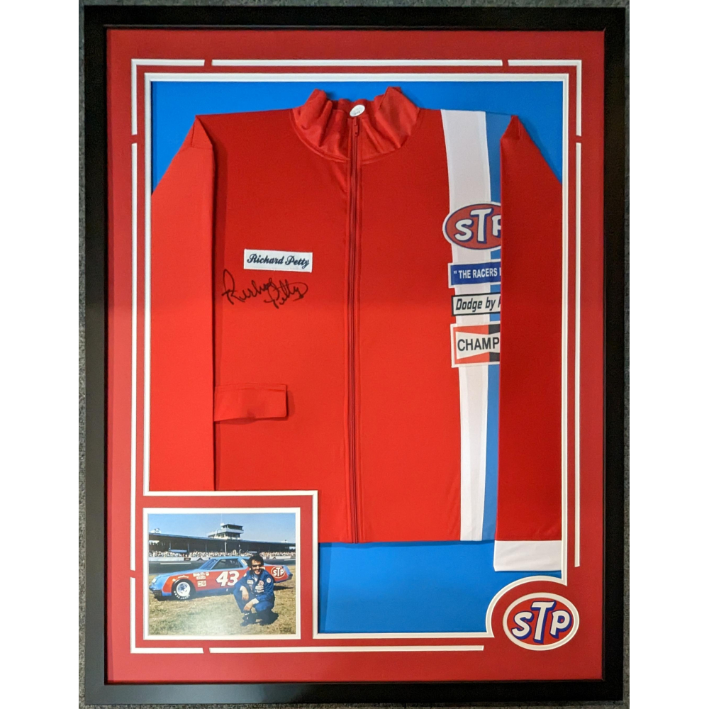 Richard Petty Signed Custom Framed Jacket Display (JSA) | Pristine Auction