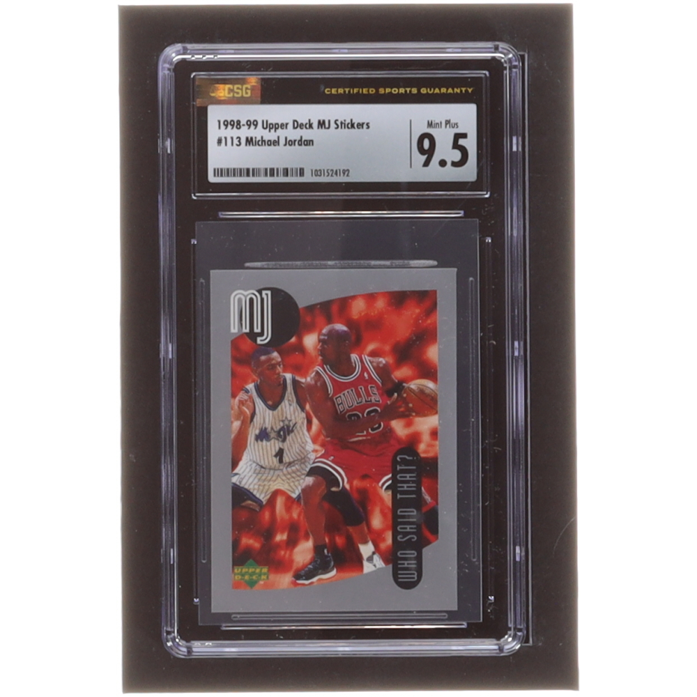 Michael Jordan 1998 Upper Deck MJ Sticker Collection #113 (CSG 9.5 ...