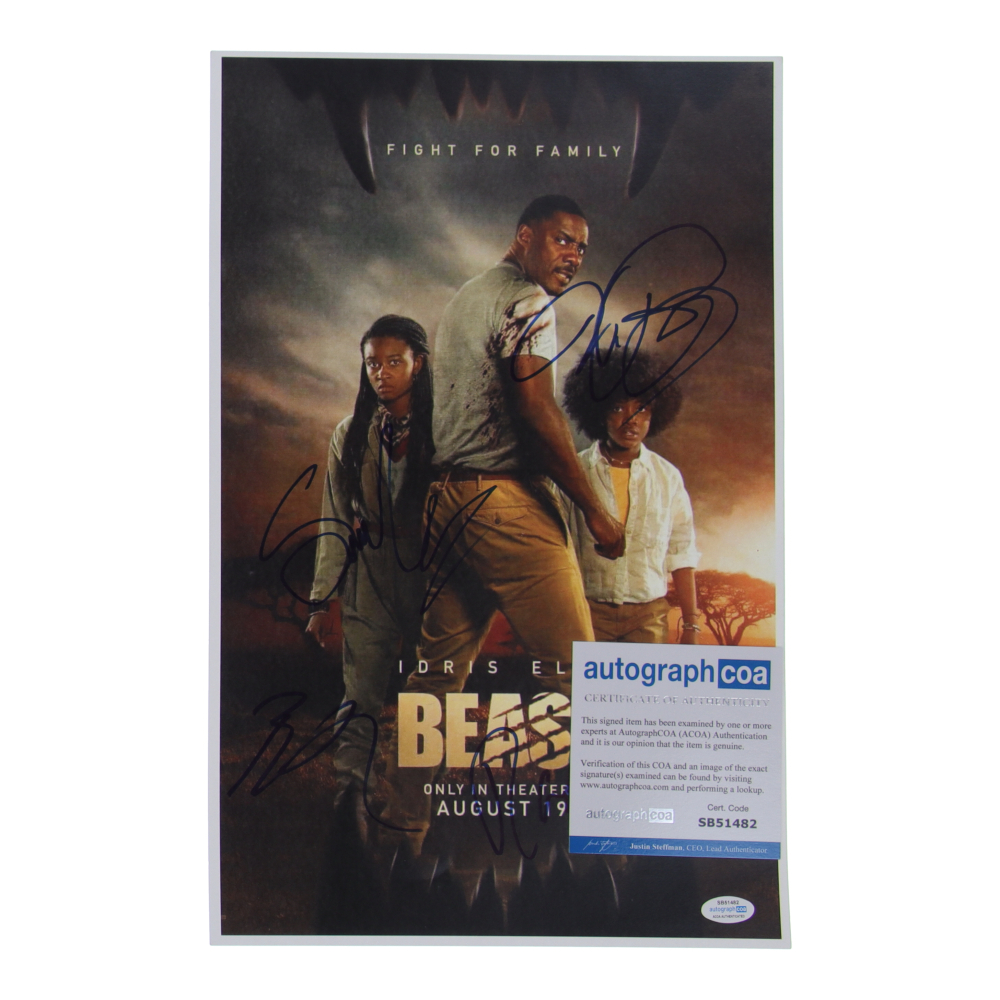 "Beast" 11x17 Photo Signed by (4) with Idris Elba, Baltasar Kormakur ...