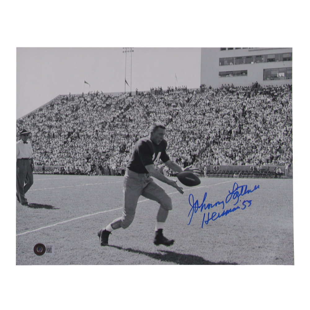 Johnny Lattner Signed Notre Dame Fighting Irish 11x14 Photo Inscribed ...