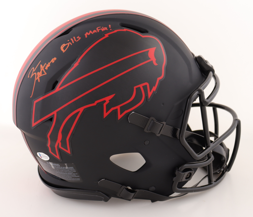 Zack Moss Signed Bills Full-Size Authentic On-Field Eclipse Alternate Speed Helmet Inscribed ...