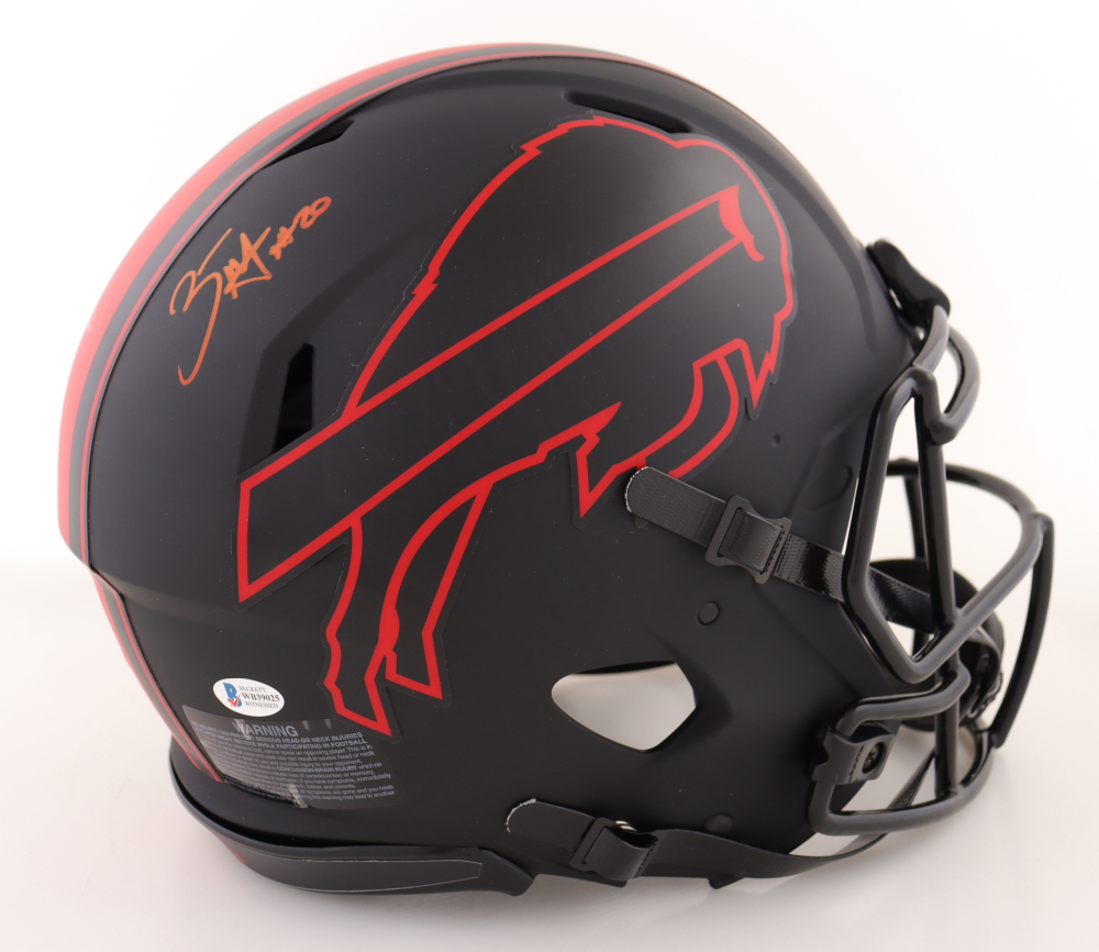 Zack Moss Signed Bills Full-Size Authentic On-Field Eclipse Alternate Speed Helmet (Beckett ...