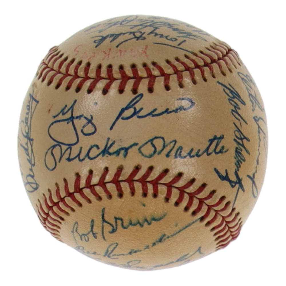 1958 Yankees Baseball Signed by (24) with Mickey Mantle, Yogi Berra ...