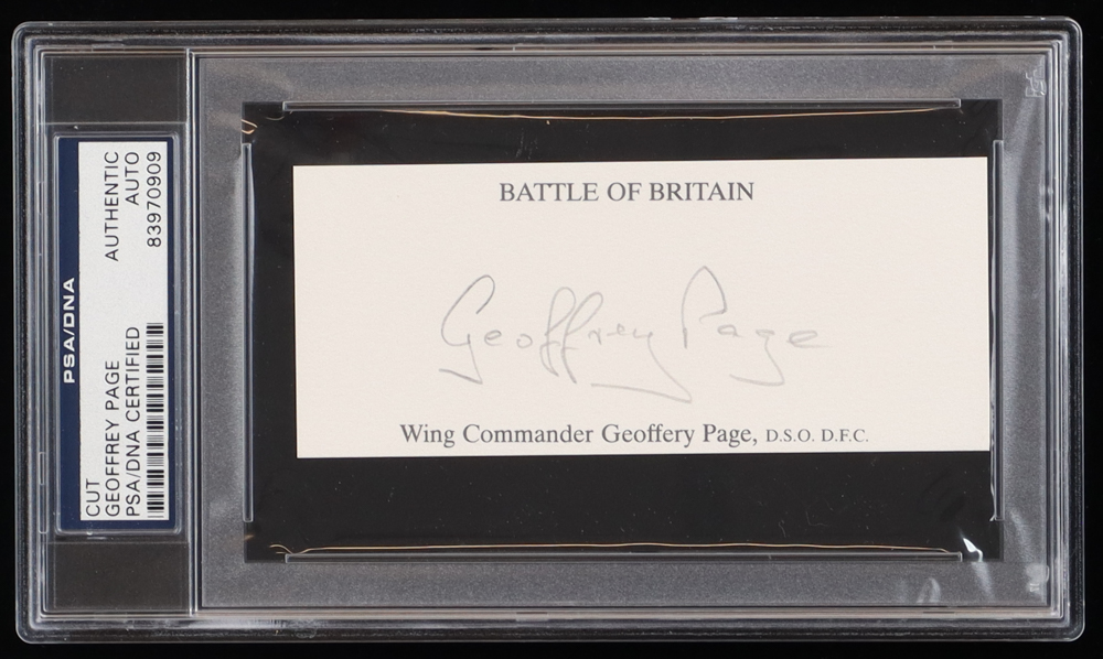 Geoffrey Page Signed 3x5 Cut (PSA Encapsulated) | Pristine Auction