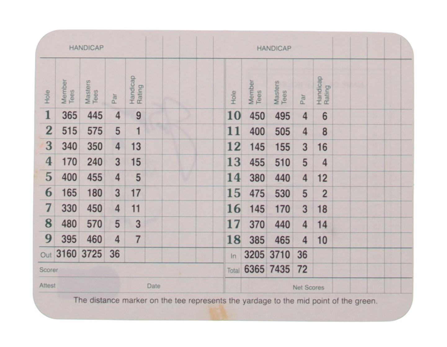 Jack Nicklaus Signed Augusta National Golf Club Score Card (Beckett ...