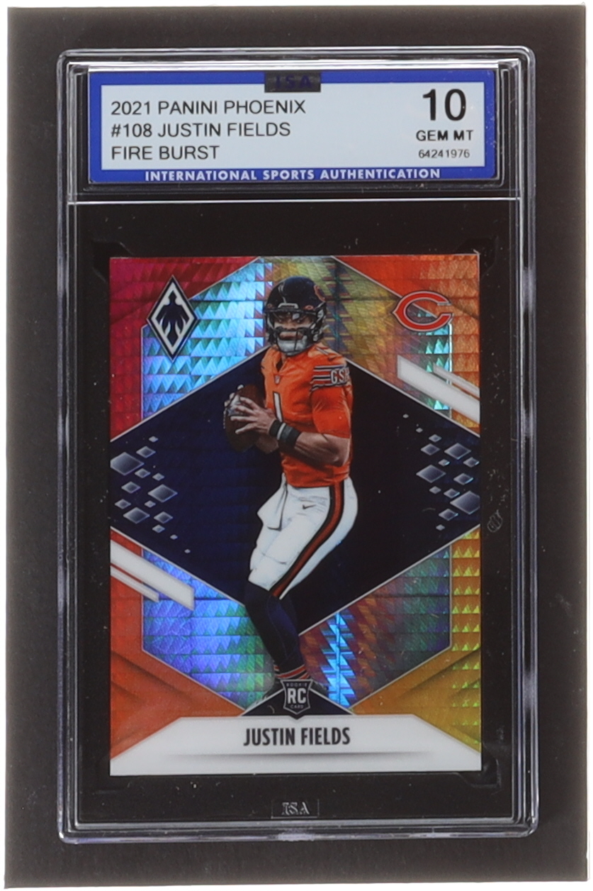 Justin Fields 2021 Panini Phoenix Fire Burst #108 RC (ISA 10 ...