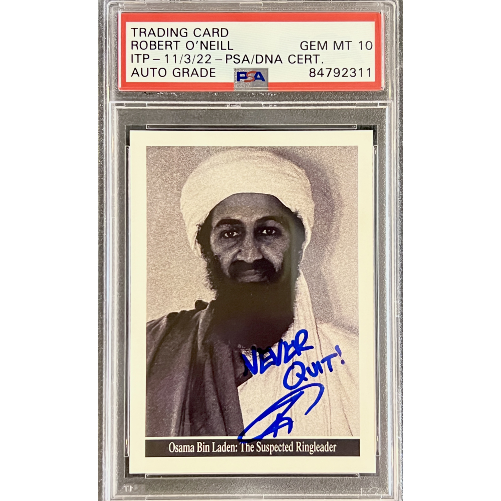 Robert J. O'Neill Signed LE Trading Card Inscribed "Never Quit!" (PSA ...