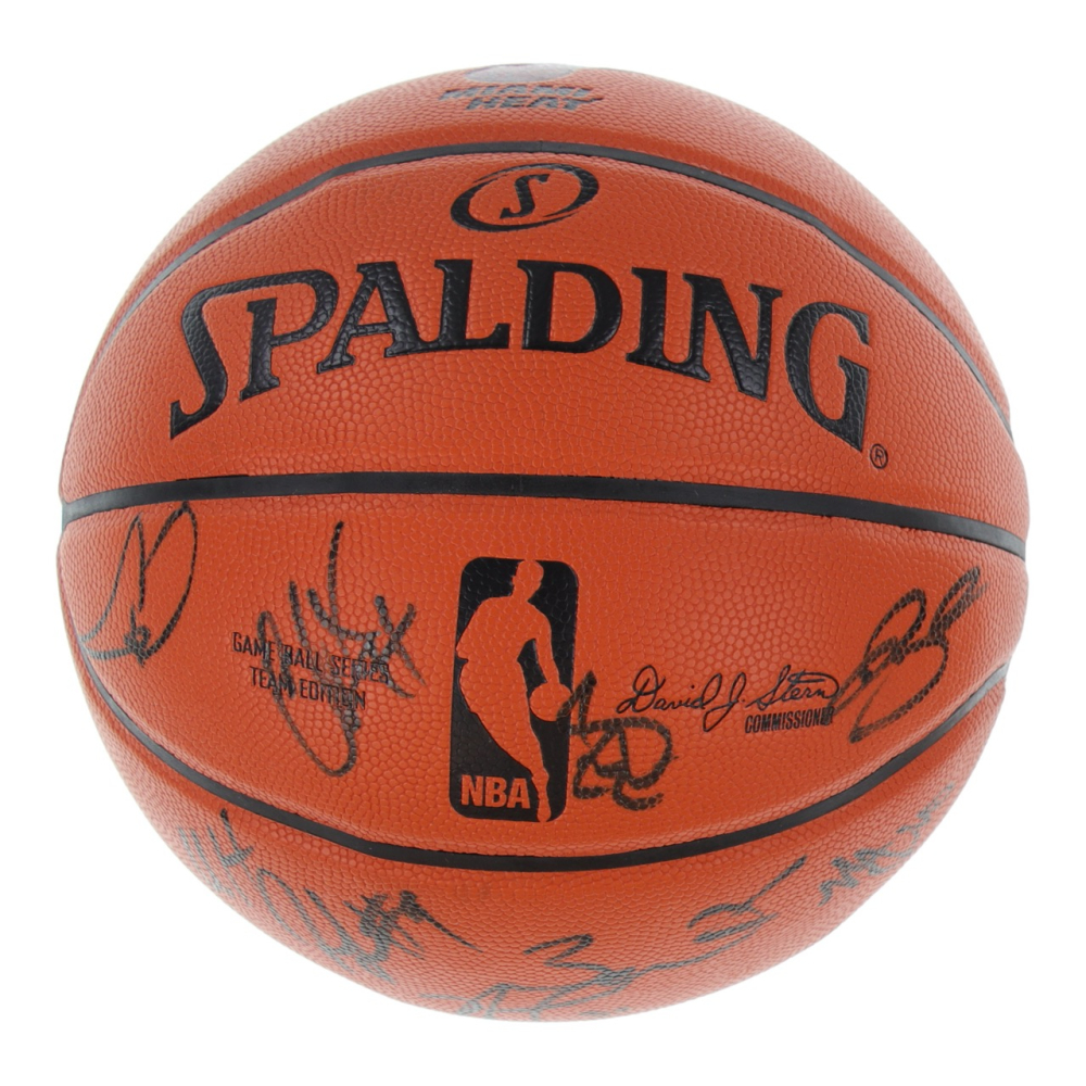 2012-13 Heat Logo Basketball Signed by (13) with LeBron James, Dwayne ...
