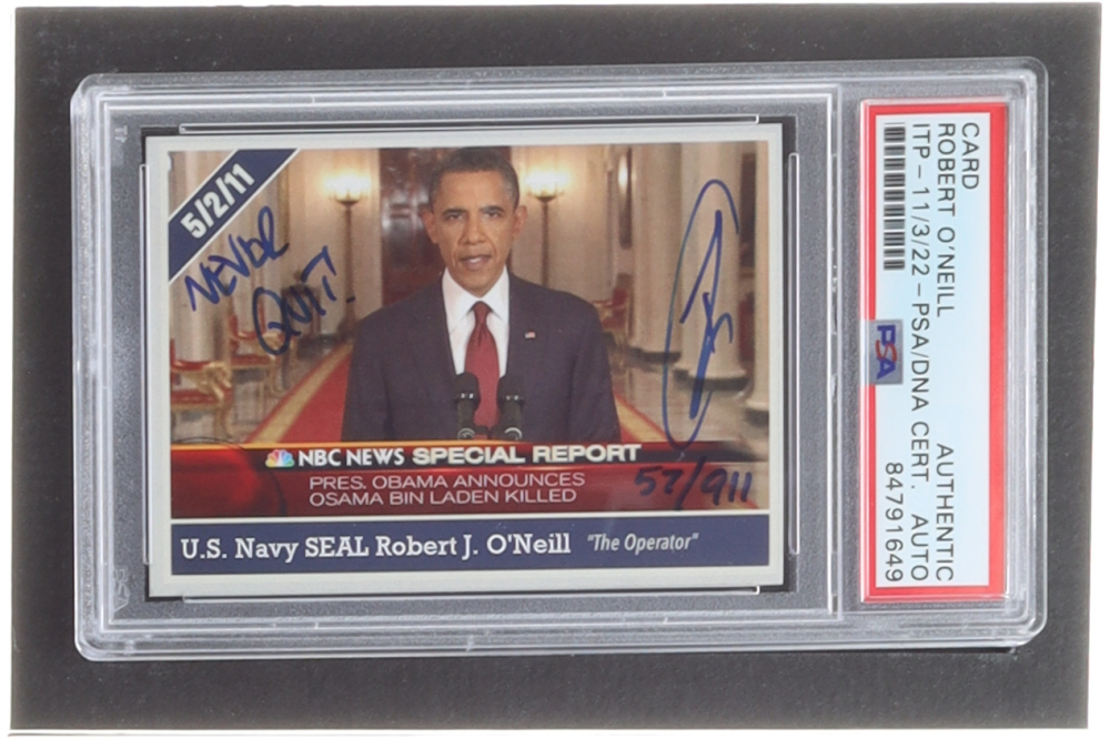 Robert J. O'Neill Signed LE Trading Card Inscribed "Never Quit!" (PSA ...