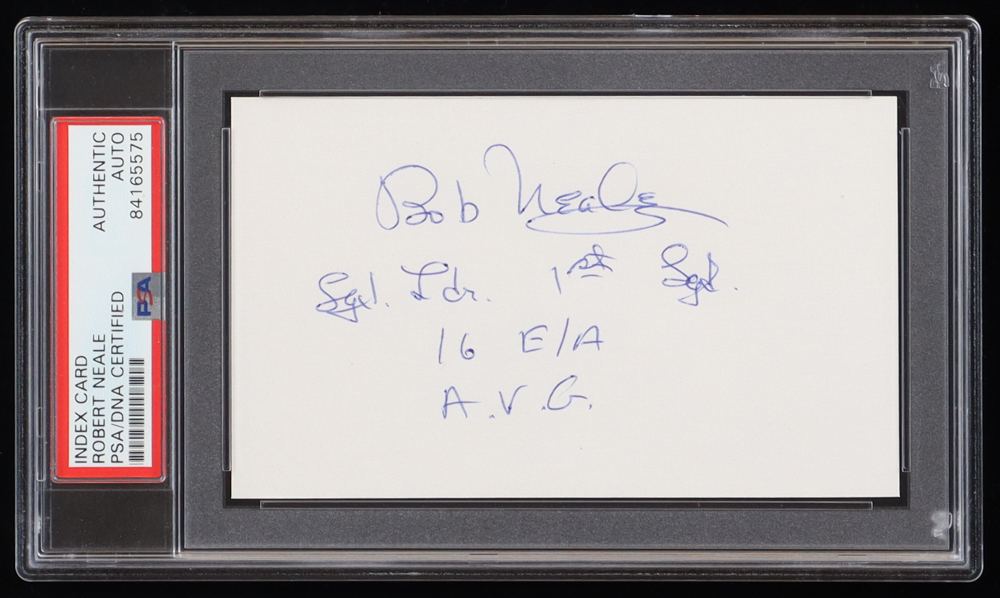 Robert Neale Signed 3x5 Cut Inscribed "Sqd Ldr 1st Sqd 16 E/A A.V.G ...