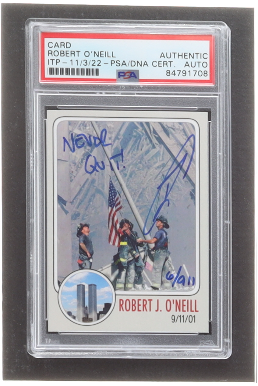 Robert J. O'Neill Signed LE Trading Card Inscribed "Never Quit!" (PSA) | Pristine Auction