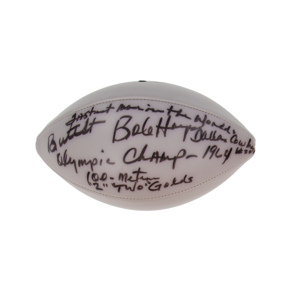 Bob Hayes Signed NFL Football with Multiple Inscriptions (JSA & Beckett ...